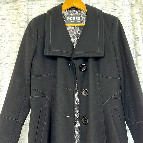 Guess | Jackets & Coats | Guess Black Wool Coat | Poshmark